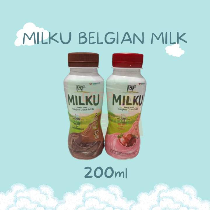 Milku Belgian UHT Milk 200Ml Rasa Strawberry / Chocolate Original ...