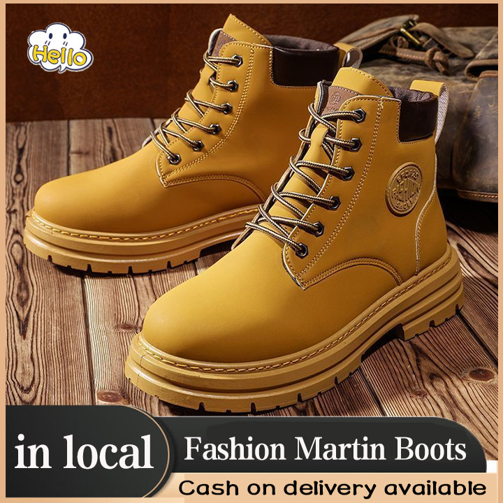 Martin Boots For Men Fashion Thick Soled Boots Korean Trendy Men's High ...