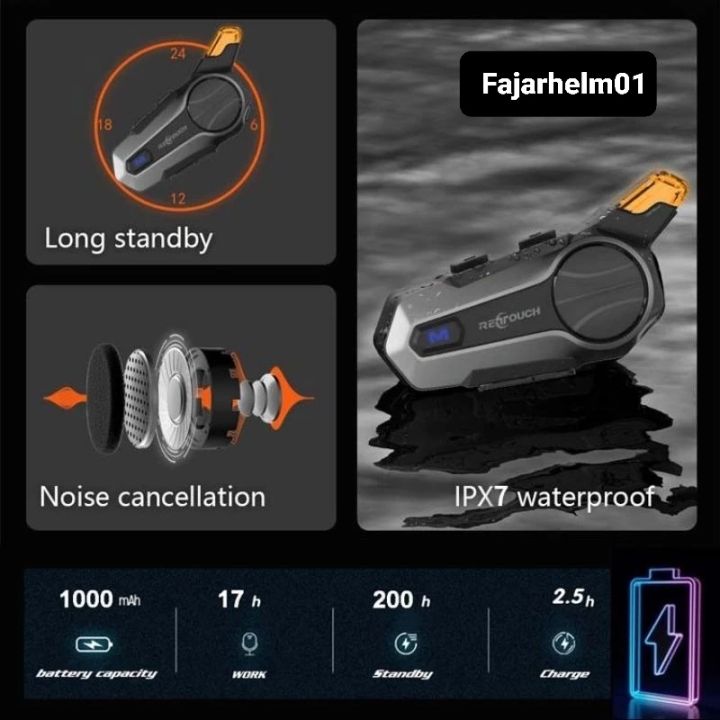 Intercom Retouch X3 Headset Helm Bluetooth Original | Lazada Indonesia