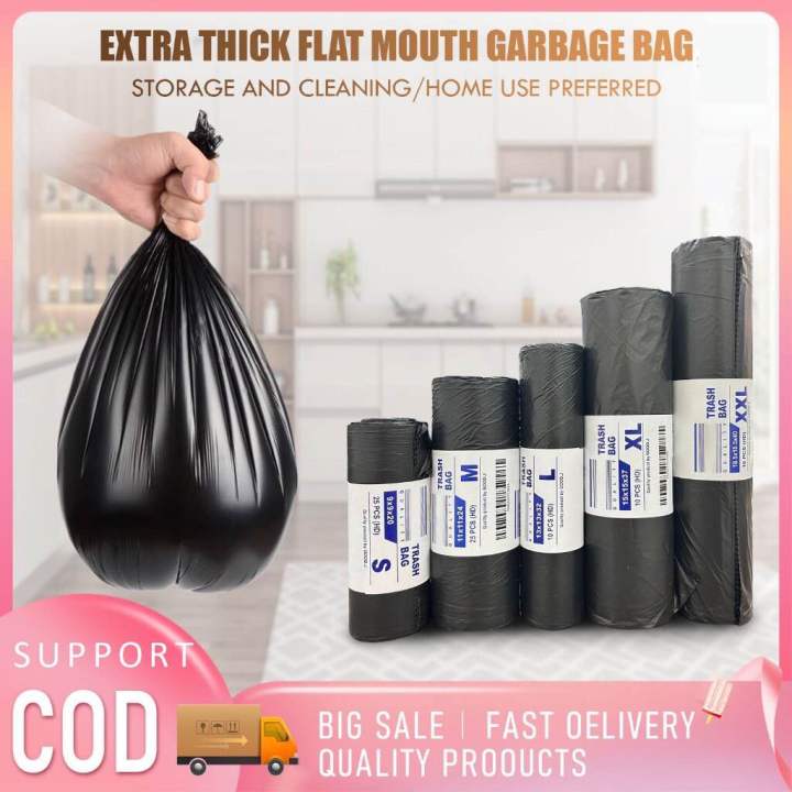 100Pcs 50Pcs 25pcs 10pcs Black Thicken Disposable Type Plastic Garbage ...