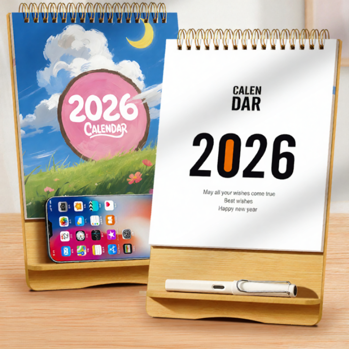 Creative Mini Desktop Wooden Office Calendar 2026 Study Countdown ...