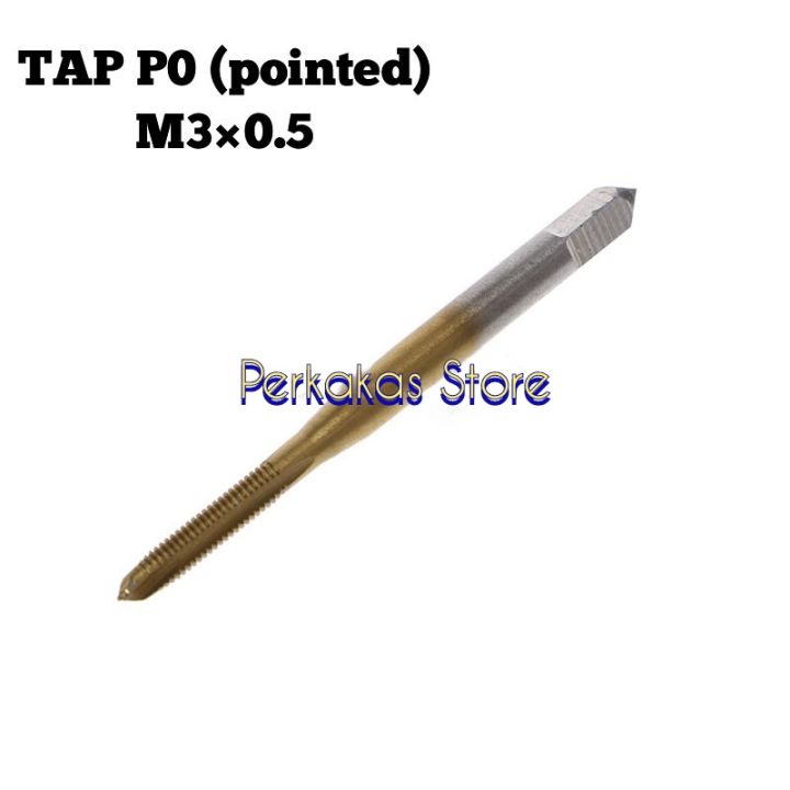 Tap Hand Tap Tapping Mesin Bubut M3×0.5 Hss-e coating kuning cocok ...