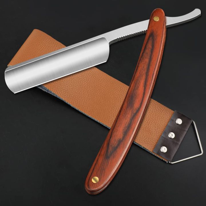 Premium Stainless Steel Straight Edge Barber Razor: Sharp, Folding ...