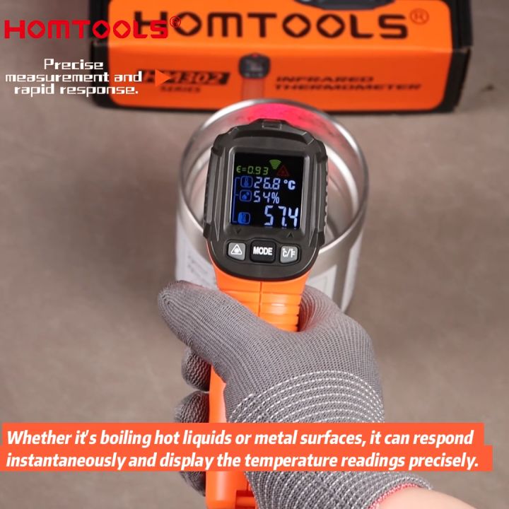 HOMTOOLS💥HM302 Infrared Thermometer Non Contact Laser Temperature Meter ...