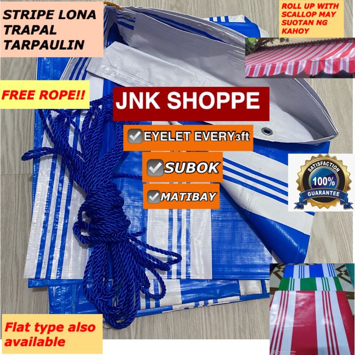 6FT x 8FT ROLL UP TRAPAL TARPAULIN STRIPE WATERPROOF | Lazada PH