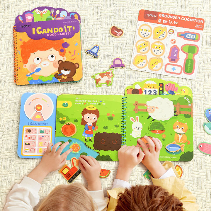 【S.mart】MiDeer Growth interactive busy book Montessori activity book ...
