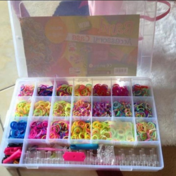 Mainan Anak Gelang Karet DIY Loom Band Kit Creative Case Isi 3000pcs ...