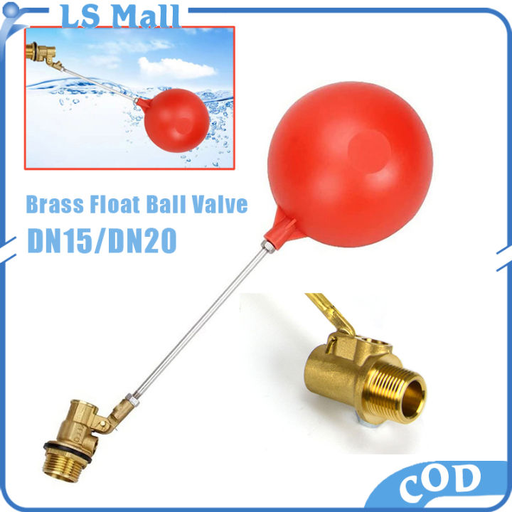 Float Valve for Water Tank, 1/2"3/4" DN15/DN20 Brass Float Ball Valve for Stock Tank Pool Water ...