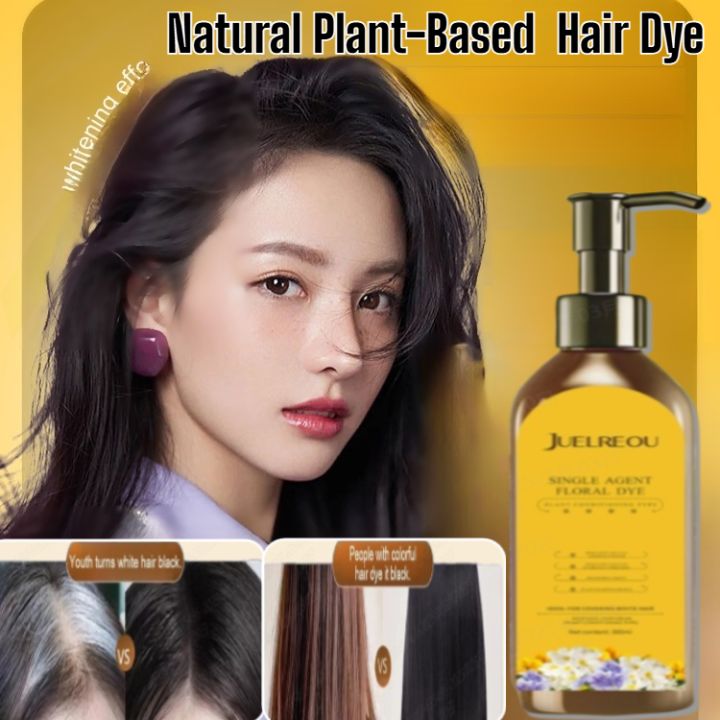 White Hair Dye Shampoo Natural Plant Hair Dye Quick Effect No-Damage ...