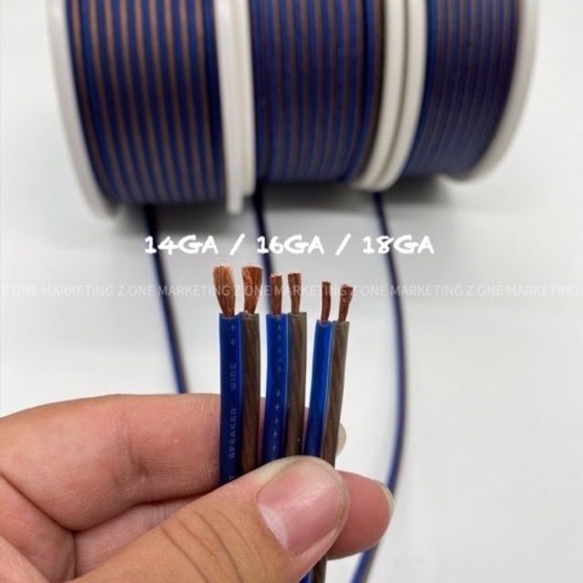 Speaker Wayar 14AG 16AG 18AG by 1 Meter High Amp Power Wire Pure Copper Car Audio Hi-Fi Speaker ...