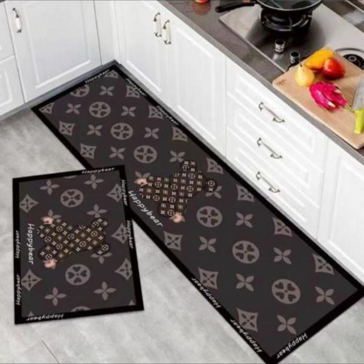 2 pcs set kitchen floor mat carpet velvet 3d / karpet dapur alas kaki ...