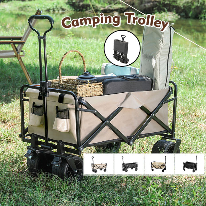 Foldable Camping Hand Truck Wagon Outdoor Trolley Camping Trolley ...
