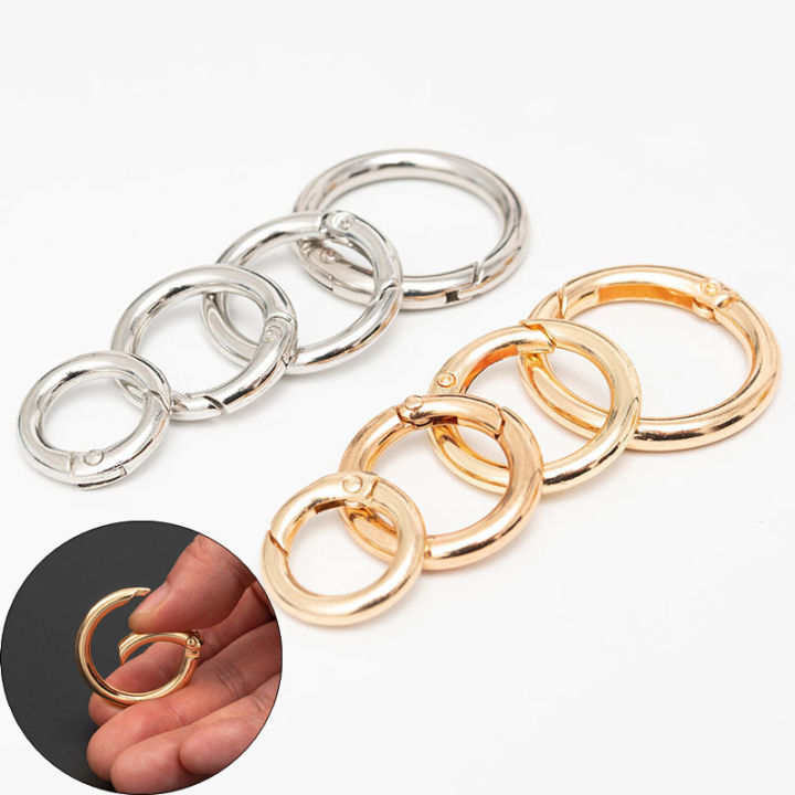 10Pcs/Lot Metal O Ring Spring Clasps Openable Round Carabiner Keychain ...