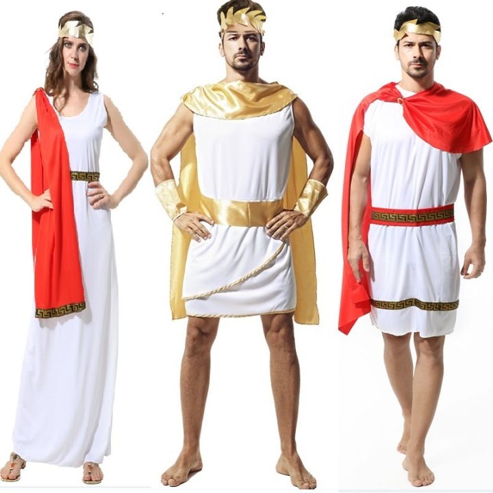 Adult Unisex Apollo Zeus God Prince Costume King Halloween Party Roman ...