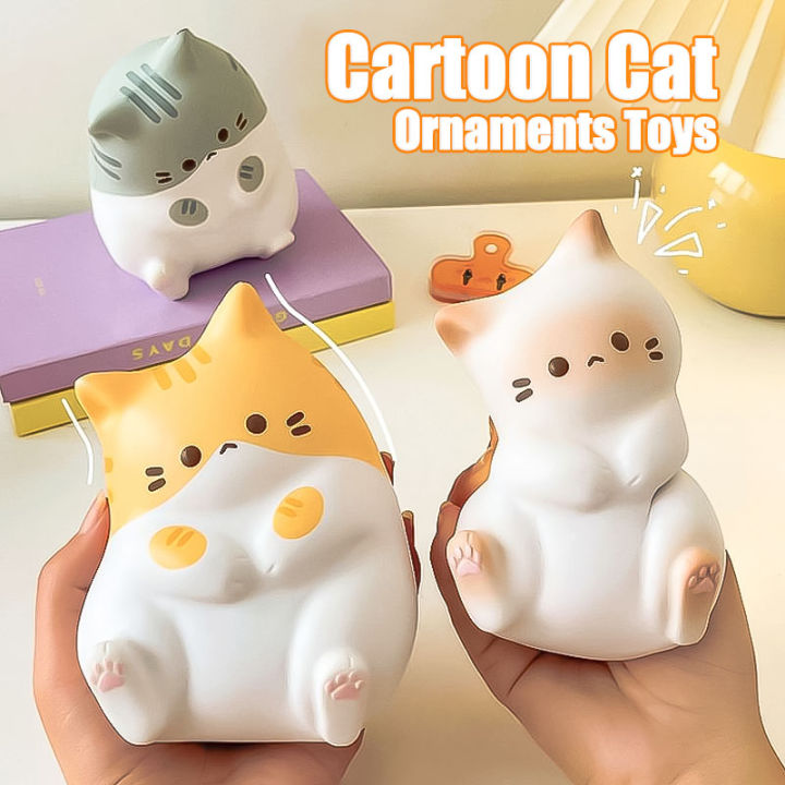 🔥 2Pcs Kawaii Cat Squishy Toys Pinch Squeeze Toy Decompression Toy Kid ...