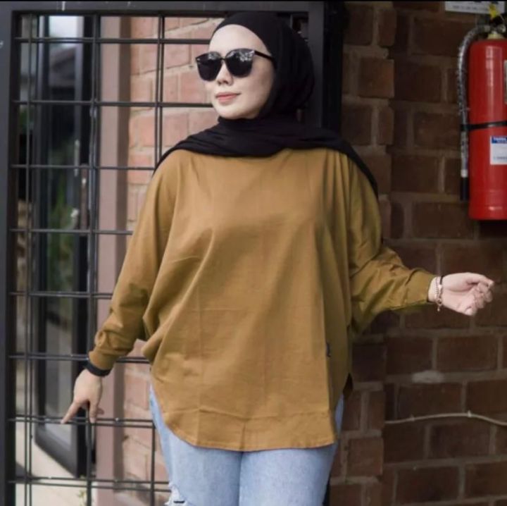 Kaos Batwing // Kaos Wanita Jumbo Kaos Wanita Lengan Panjang | Lazada ...