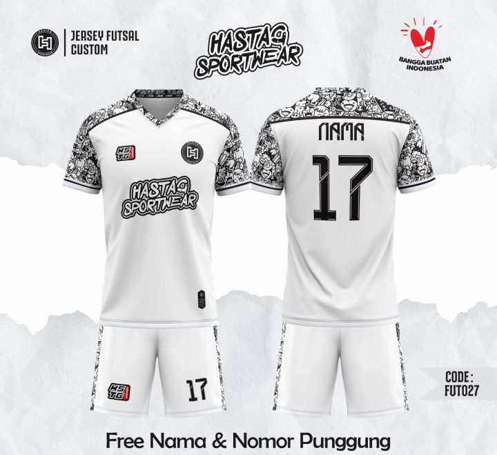 BAJU JERSEY MOTIF DOODLE FULL PRINTING | Lazada Indonesia