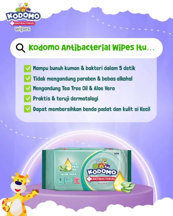 KODOMO BABY WIPES 2x50s Tisu Basah Bayi | Lazada Indonesia