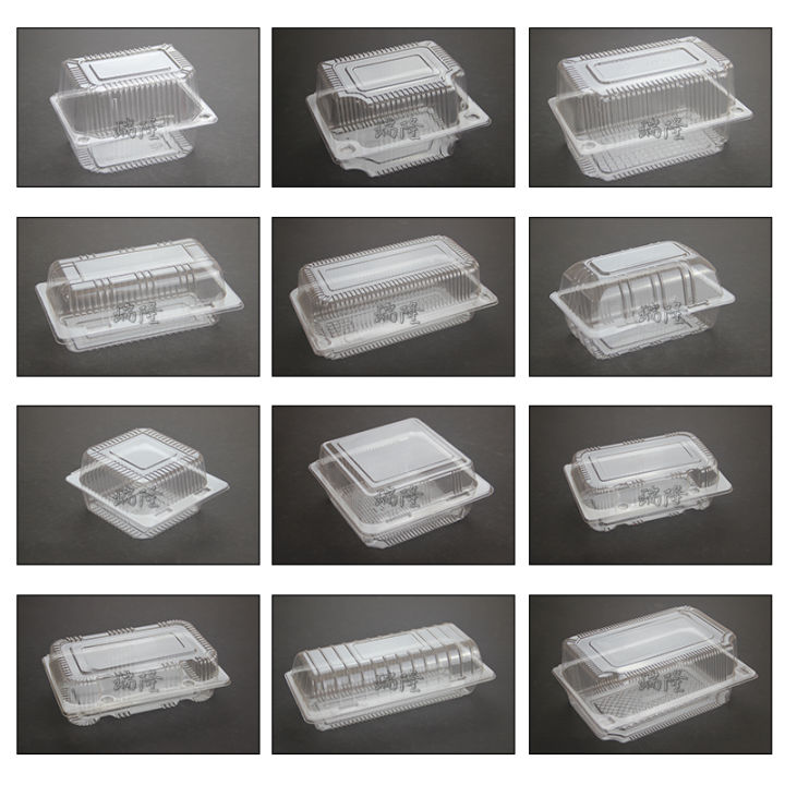 Disposable Square Plastic Box Clear with Cover Dessert Box Food ...