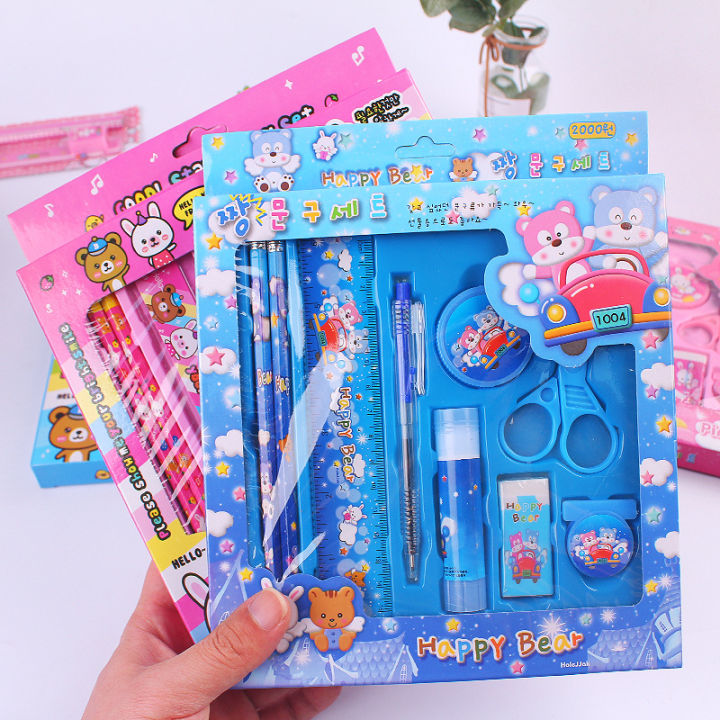 Kid Pencil , ruler Stationery Set For Kids 9in1 Stationery Set Cartoon ...