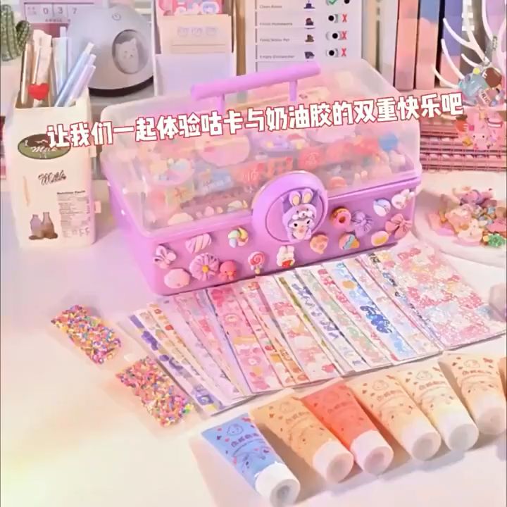 100 Sheets Sanrio Cute Stickers Transparent Cartoon Sticker Gift Box ...