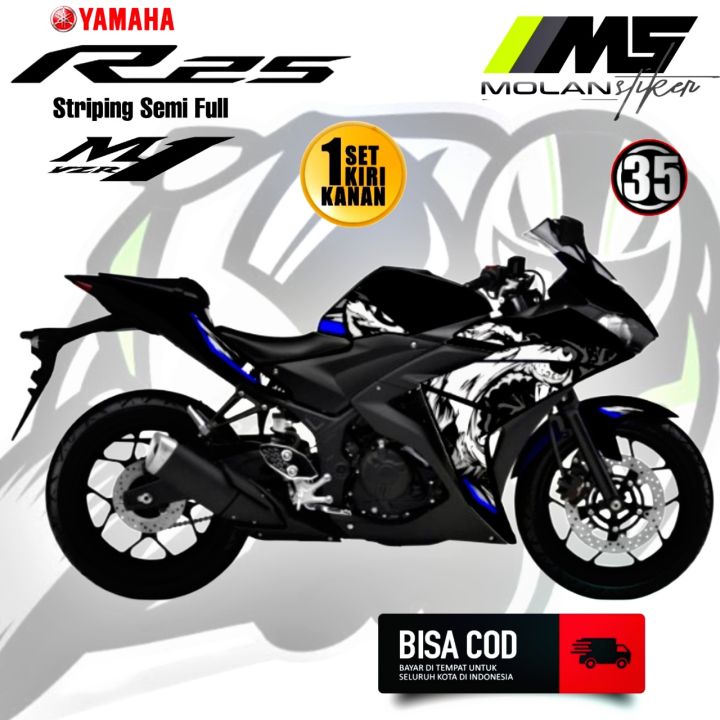 Decal Sticker Striping Variasi Yamaha R25 / Yzf R25 |Decal Variasi Semi ...