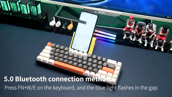 K68 Wireless Mechanical Keyboard Bluetooth Compatible 5.0 Dual-mode 68 ...