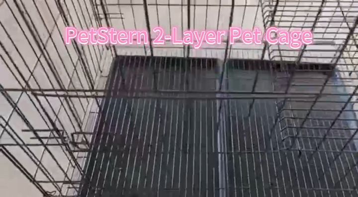 PetStern🌈 กรงแมว 2 ชั้น,กรงแมว DIY บทกวีในร่มที่ถอดออกได้ลวดโลหะกรงลูกแมว,กรงสัตว์เลี้ยง มีถาด ...