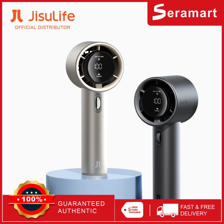 JISULIFE Mini Fan Rechargeable Handheld Fan100 Gear Wind Speed Metal ...
