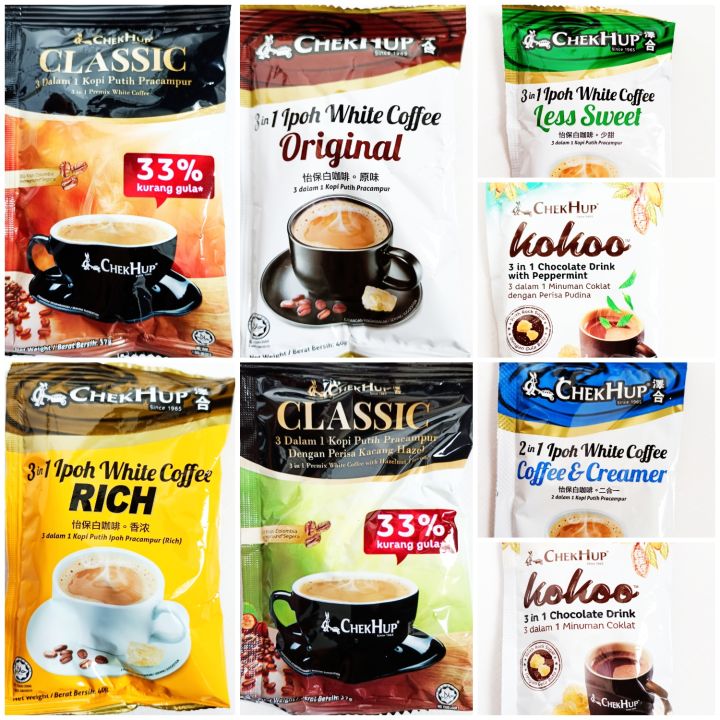 Chek Hup Classic White Coffee Kokoo Tea Cham Tarik 澤合 白咖啡 巧克力 奶茶 Mix ...