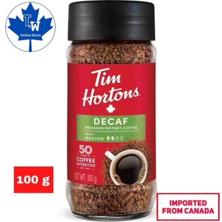 PROUDLY CANADIAN Tim Hortons DECAF Premium Instant Coffee | 100g BB ...