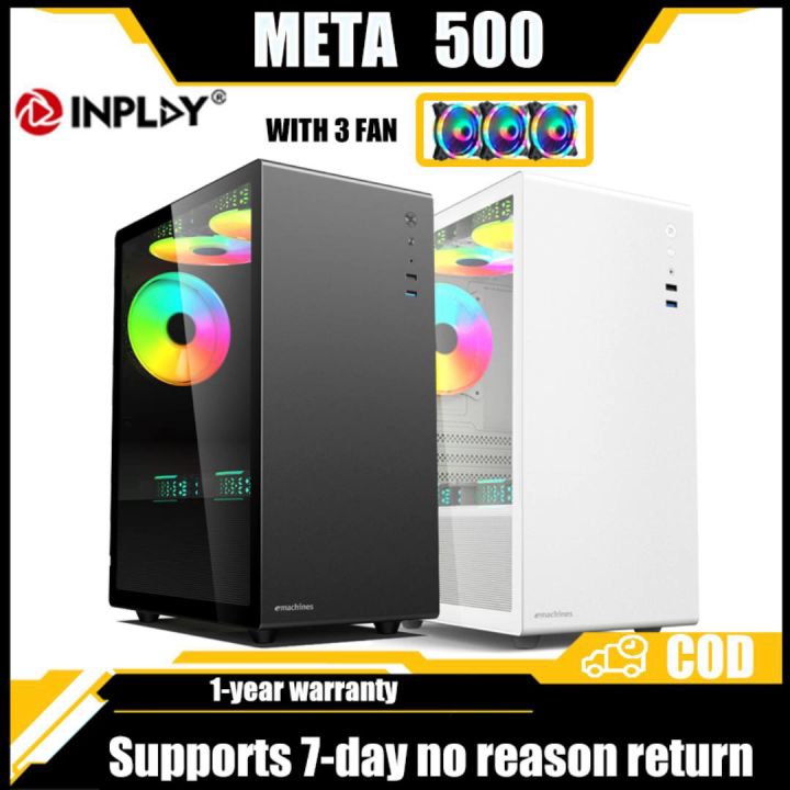 INPLAY PC Case Computer Case Desktop case with 5 Fan Slot Meta 500 ...