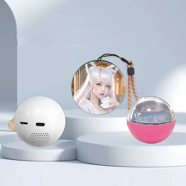 Video Glass Ball with Stand Memory Sphere Lamp with Black Base Memory ...