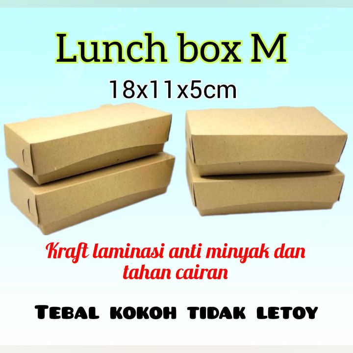 paper lunch box M box nasi goreng kotak ayam geprek dus mie goreng isi ...