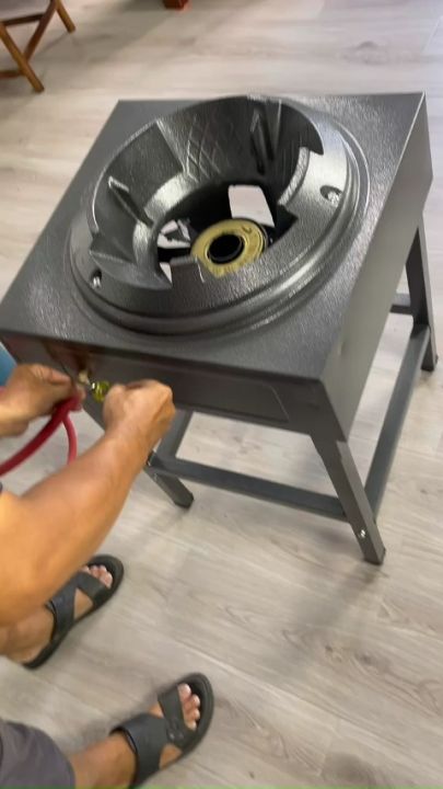 XINHONG High Pressure Gas Stove Black Stainless Steel With Table Single ...