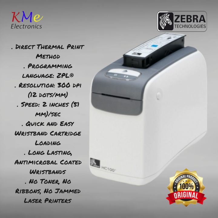 Original Zebra HC100 HC 100 HC-100 Wristband Barcode Label Printer ...