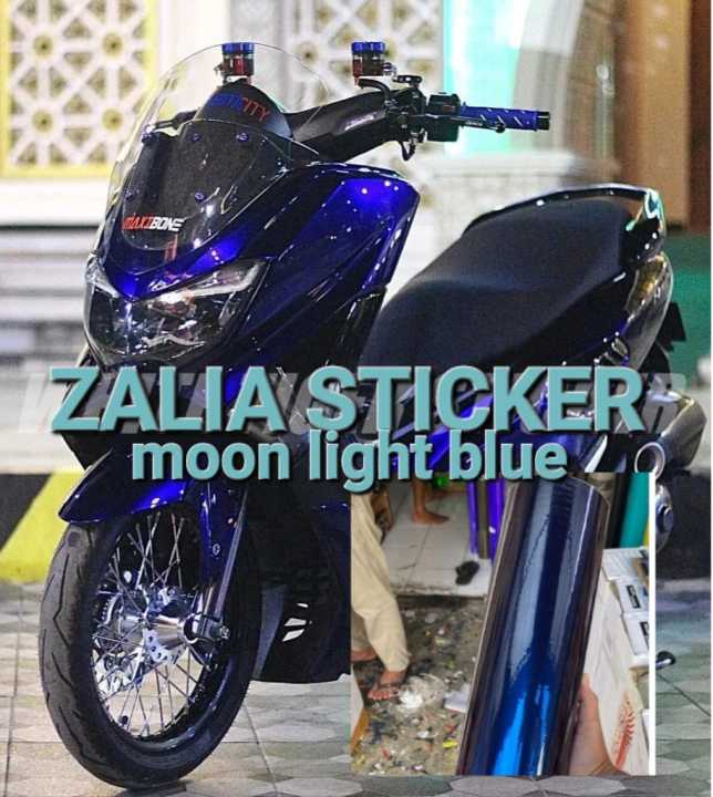 Stiker skotlet moonlight blue Scotlite motor hitam lembayung biru ...