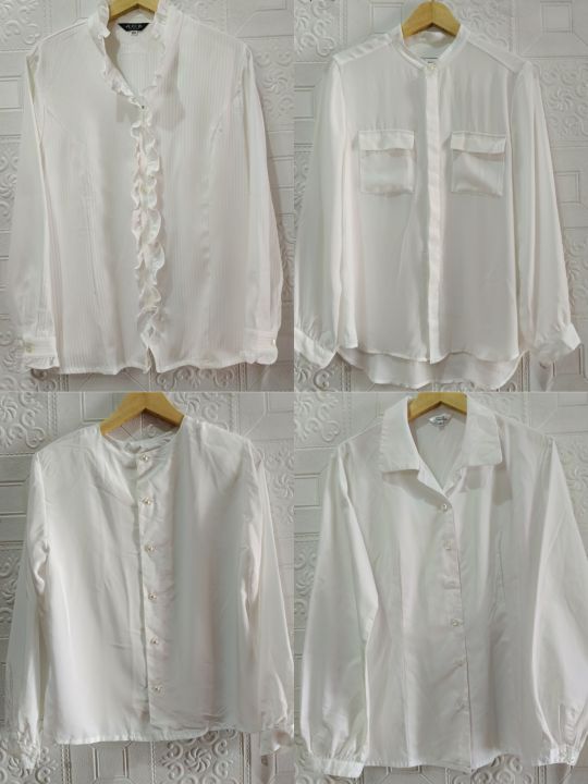 KEMEJA PUTIH /BLOUSE PUTIH /ATASAN WANITA PUTIH PL | Lazada Indonesia