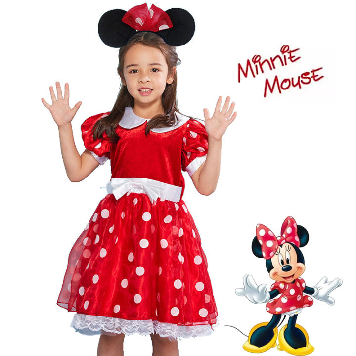 New Disney Girl Minnie Princess Dress Halloween Minnie Mouse Cos ...
