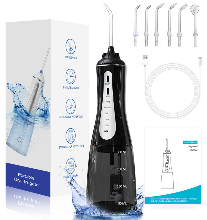 Oral Irrigator 350ML Water Tank Water Flosser 5 Modes Portable Dental ...
