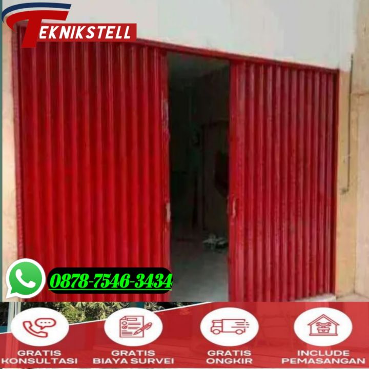 folding gate besi slat 0.7mm / pintu warung / pintu rolling door ...