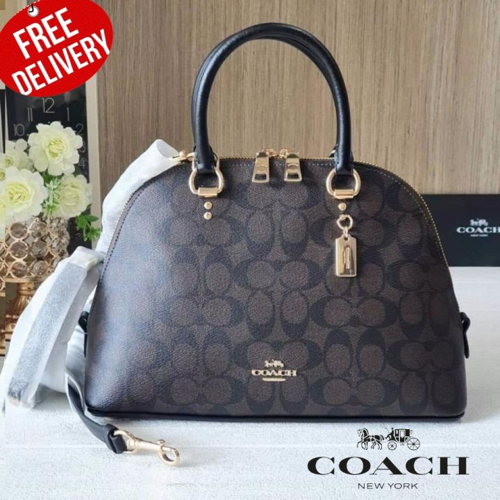 กระเป๋าสะพาย COACH 2558 KATY SATCHEL IN SIGNATURE CANVAS | Lazada.co.th
