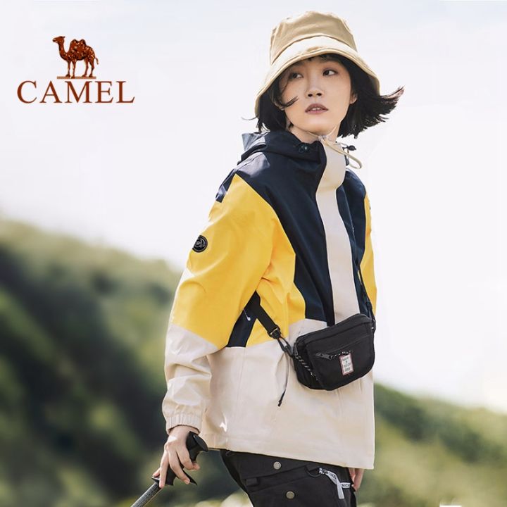 Camel outdoor women's windproof & waterproof jacket single layer hiking ...