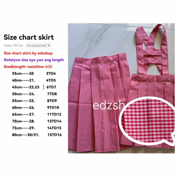 skirt chekerd red school uniform,please double check the size guide ...