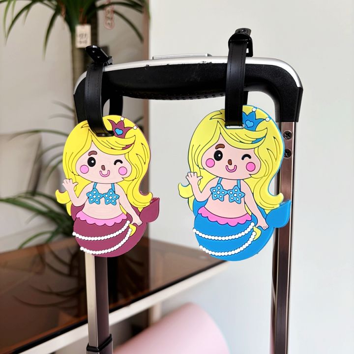 1pc/2pc Luggage Accessories Mermaid style Luggage Tag Pendant Check in ...