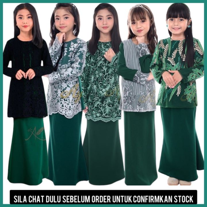 Tema Raya 2023 Emerald Green Edisi Baju Kurung Kanak-Kanak by Ayanna ...