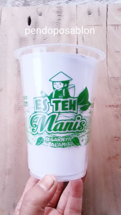 gelas cup plastik ES TEH NEW DESIGN 14oz 16oz 18oz 22oz | Lazada Indonesia