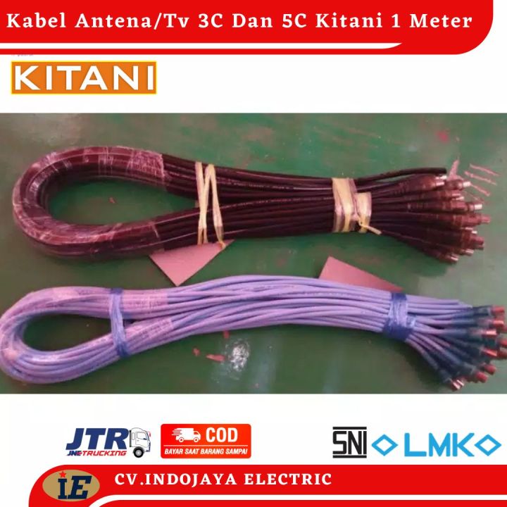 Kabel Antena Tv Kitani Coaxial 3C Dan 5c Kabel Panjang 1 Meter Dengan Plug Kabel Tv Ke Antena ...