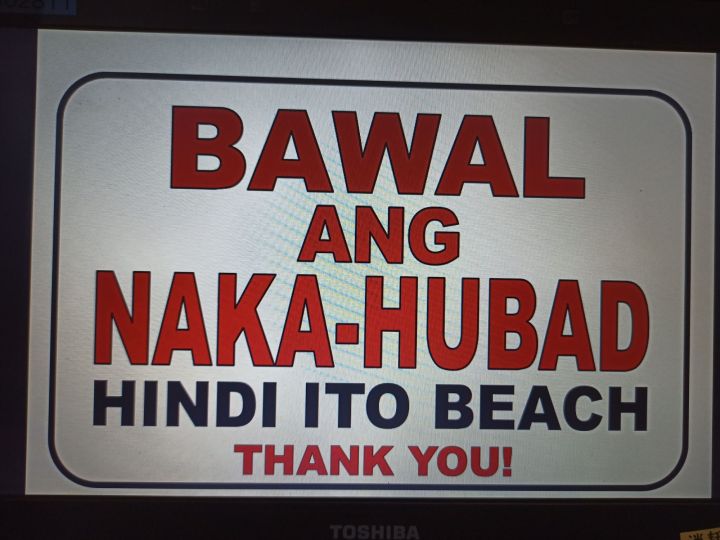 Bawal naka Hubad hindi ito Beach Signage A4 Size PVC (Hard Plastic ...