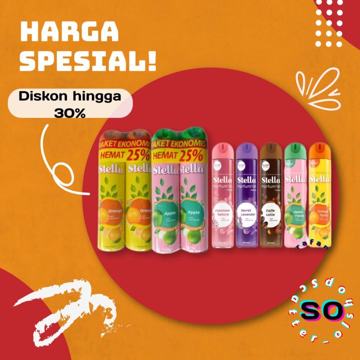 stella aerosol semprot 400ml x2 multipack pengharum ruangan (BUDAYAKAN BACA DESKRIPSI SAAT ...